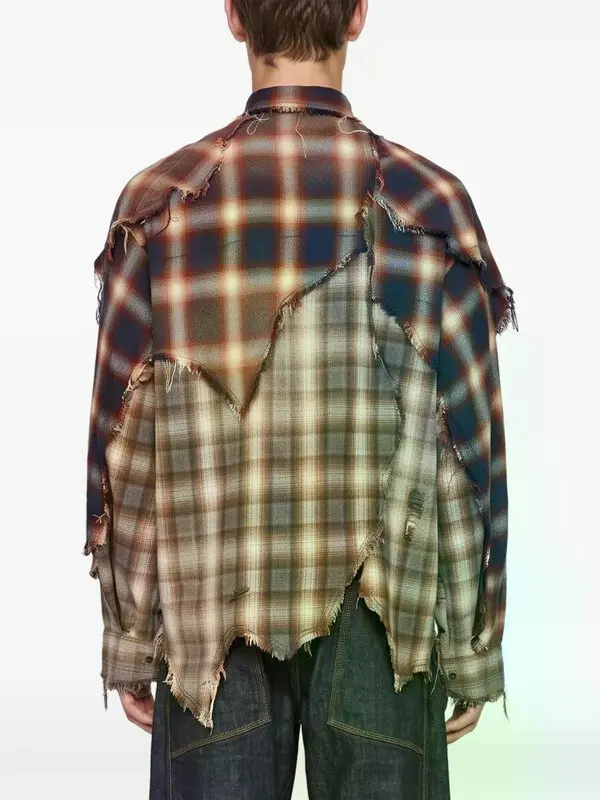KHOKI Patchwork Frayed Shirt