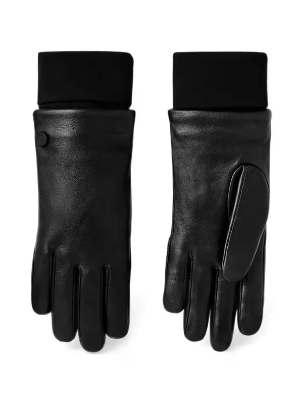 Canada Goose Logo-patch Leather Gloves - Black
