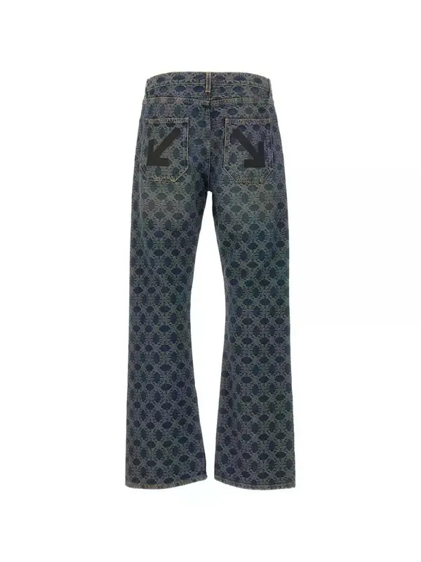 Off-White Arrow Monogram Jacquard Jeans - Blue
