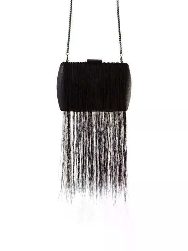 GEMY MAALOUF Fringe-detail Chain-strap Clutch Bag
