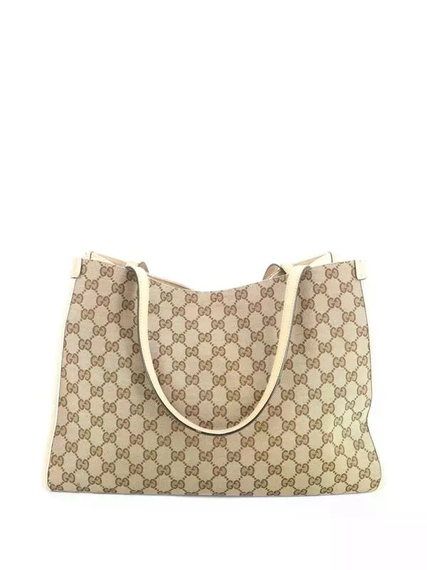 Gucci Horsebit 1955 Gg Canvas With Leather Medium Tote Bag