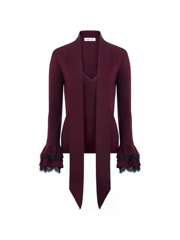 Nina Ricci Ruffled Lace-trim Sweater