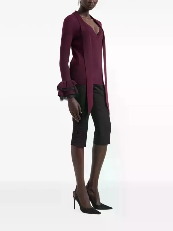 Nina Ricci Ruffled Lace-trim Sweater