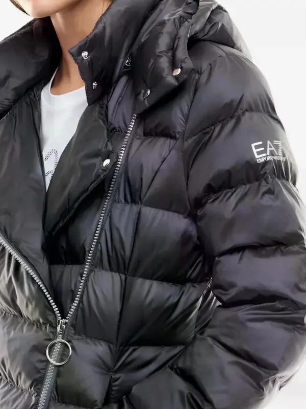 EA7 Quilted Hooded Jacket