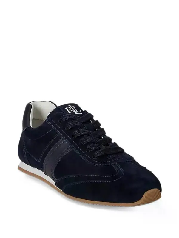 Ralph Lauren Dani Suede Logo-embroidered Sneakers - Blue