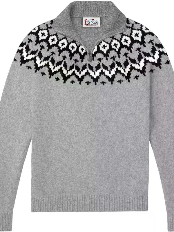 MC2 SAINT BARTH Fair Isle Half-zip Sweater