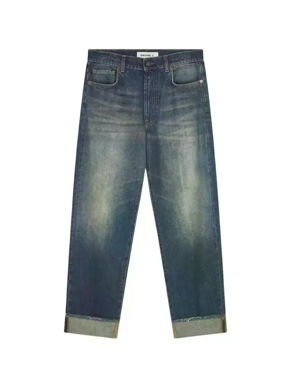 SEMICOUTURE Deanna Stone-wash Frayed-hem Jeans - Blue