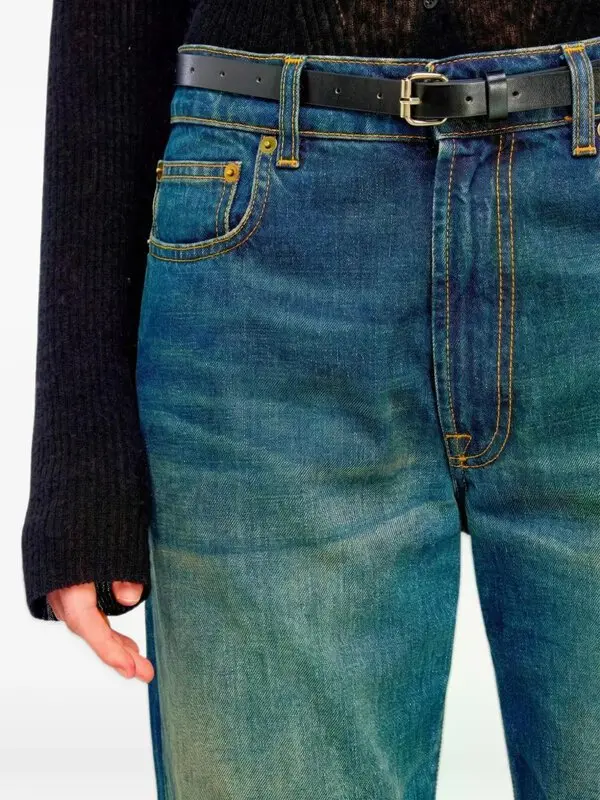 SEMICOUTURE Deanna Stone-wash Frayed-hem Jeans
