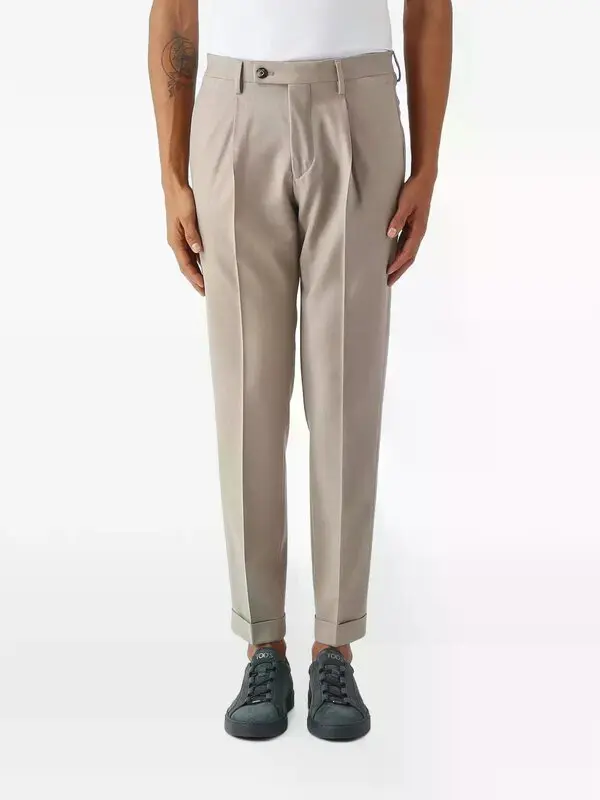 MICHAEL COAL Frederick Pleated-detail Turn-up Trousers