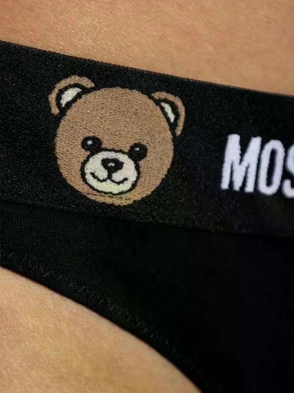 Moschino Teddy Bear Logo-waistband Thongs