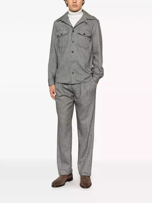 OFFICINA SARTORIALE Herringbone-pattern Pleated Trousers