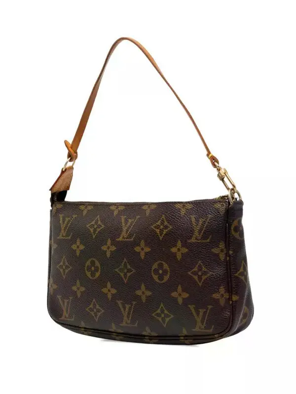 LOUIS VUITTON 2002 Monogram Pochette Accessoires Shoulder Bag - Brown