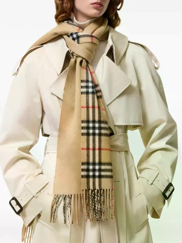 Burberry Reversible Check Cashmere Scarf