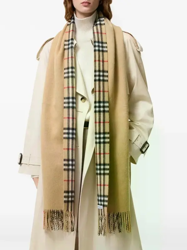Burberry Reversible Check Cashmere Scarf