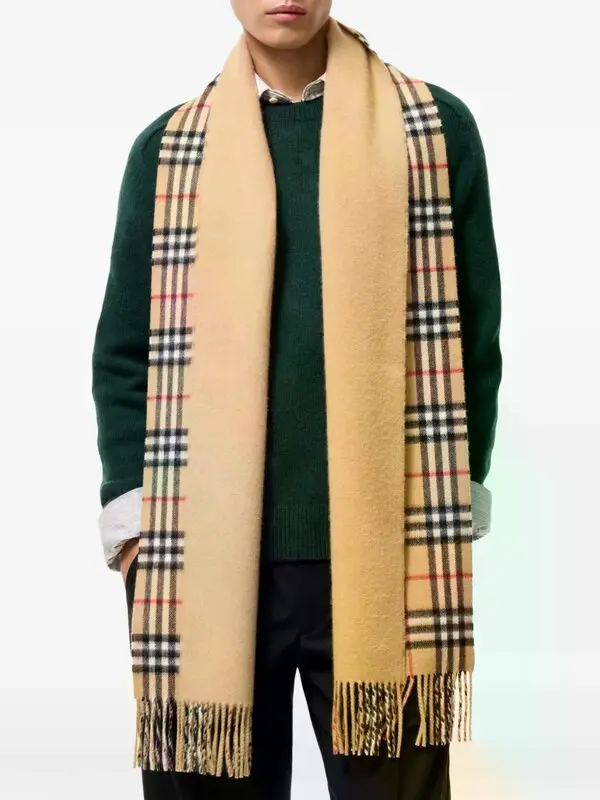 Burberry Reversible Check Cashmere Scarf