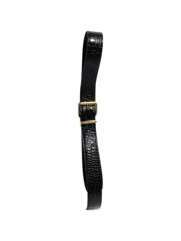 Miu Miu Crocodile Embossed Calfskin Belt