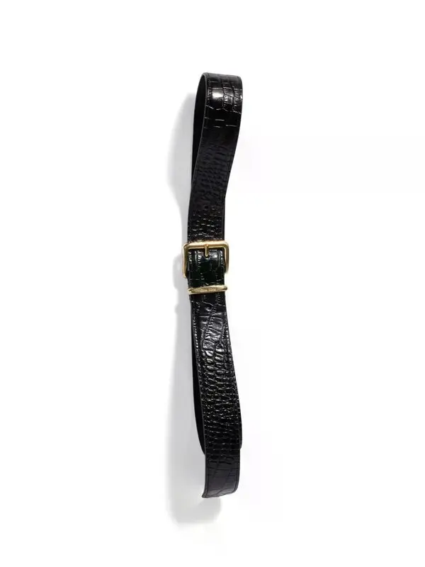 Miu Miu Crocodile Embossed Calfskin Belt