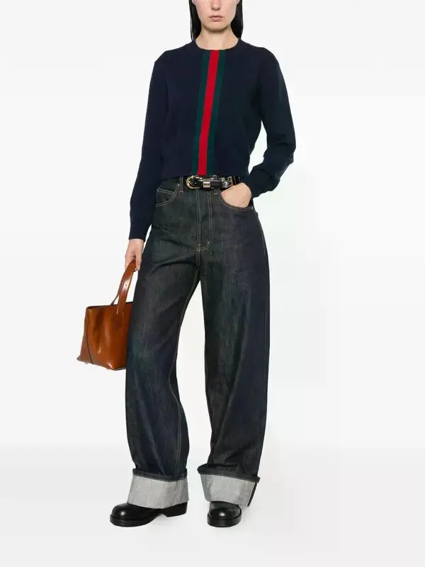 Gucci Knit Wool Sweater With Web