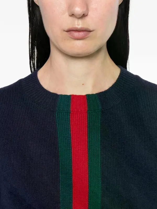 Gucci Knit Wool Sweater With Web