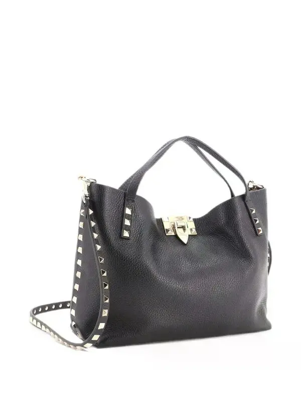 Valentino Garavani Rockstud Convertible Flip Lock Leather Small Tote Bag
