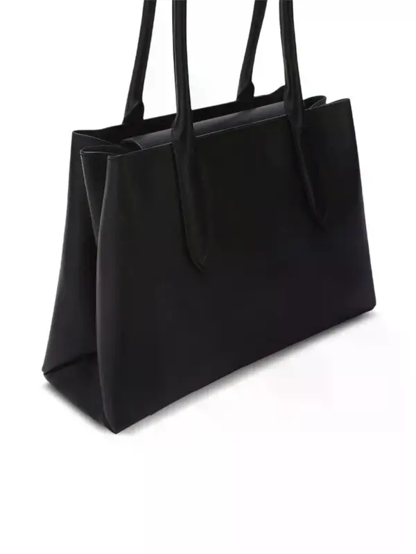 Furla Logo-print Leather Tote Bag - Black