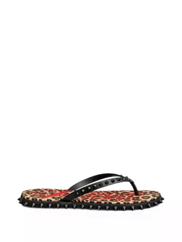 BRAVEST STUDIOS Breathe Leopard-print Flip Flops - Black