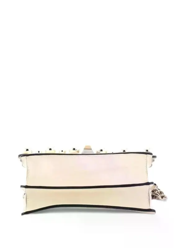 Fendi Kan I Bag Pearl Embellished Leather Small Crossbody Bag
