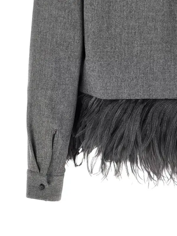 Fabiana Filippi Feather-trim Wool Blouse