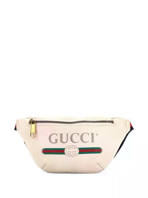 Gucci Logo Printed Leather Small Belt Bag
