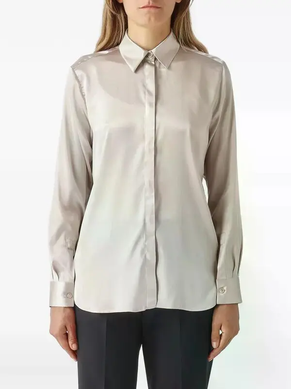 Tagliatore Andra Satin-finish Long-sleeve Shirt