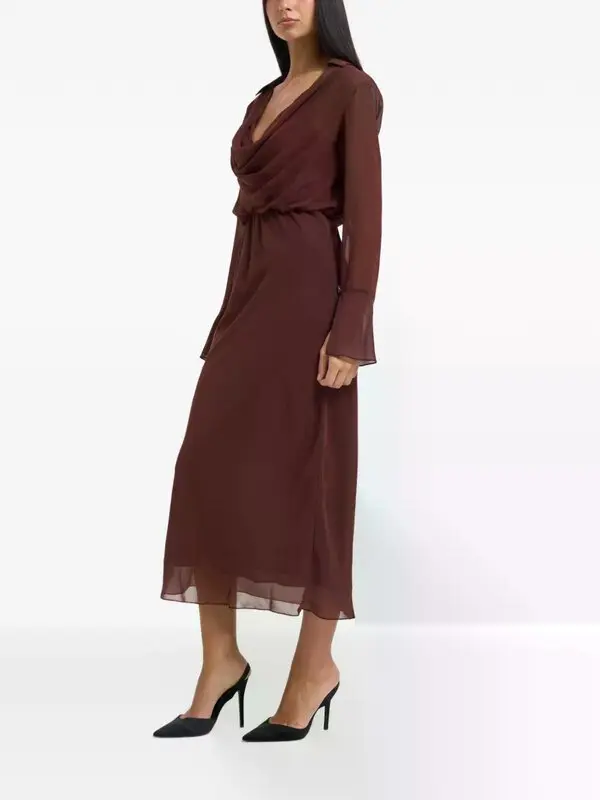 Patrizia Pepe Cowl-neck Long-sleeve Midi Dress