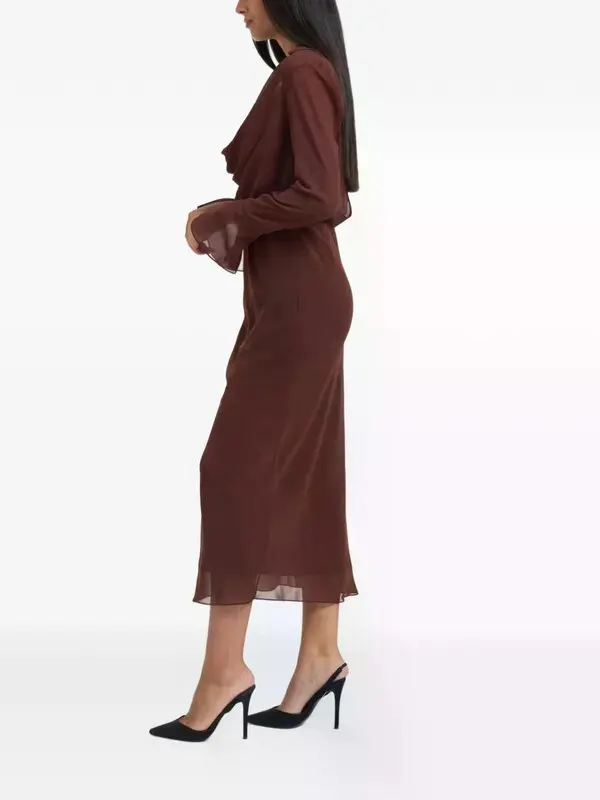 Patrizia Pepe Cowl-neck Long-sleeve Midi Dress