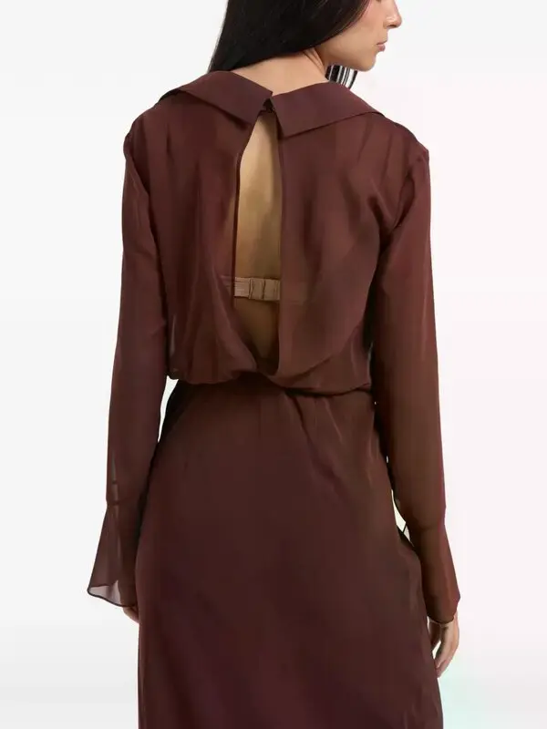 Patrizia Pepe Cowl-neck Long-sleeve Midi Dress