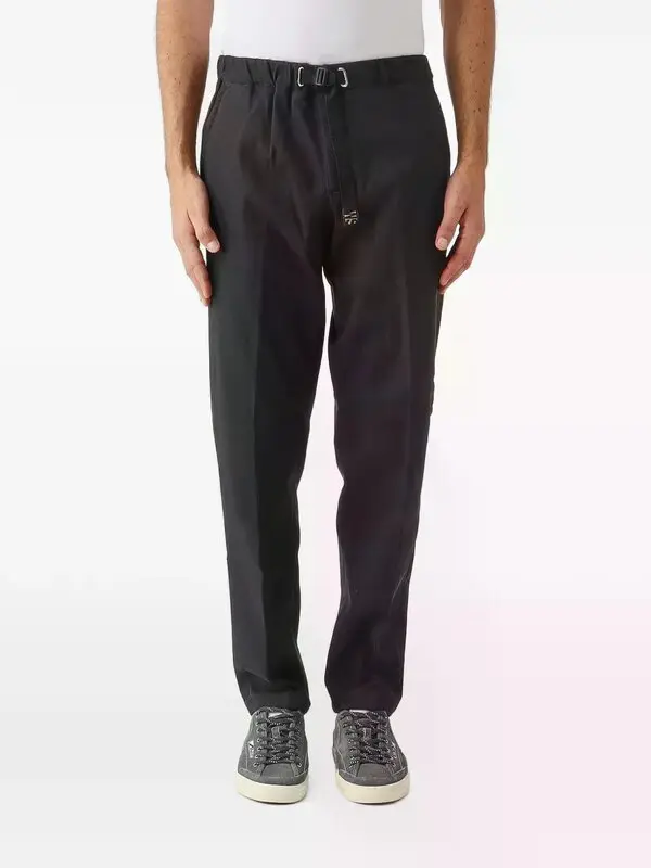 WHITE SAND Greg Belted Pressed-crease Trousers