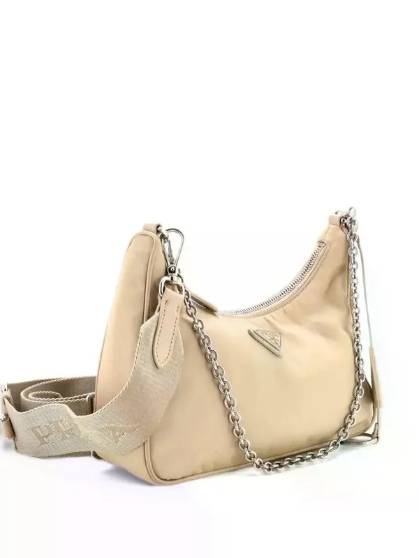 Prada Re-edition 2005 Shoulder Bag Tessuto Small Crossbody Bag - Neutrals