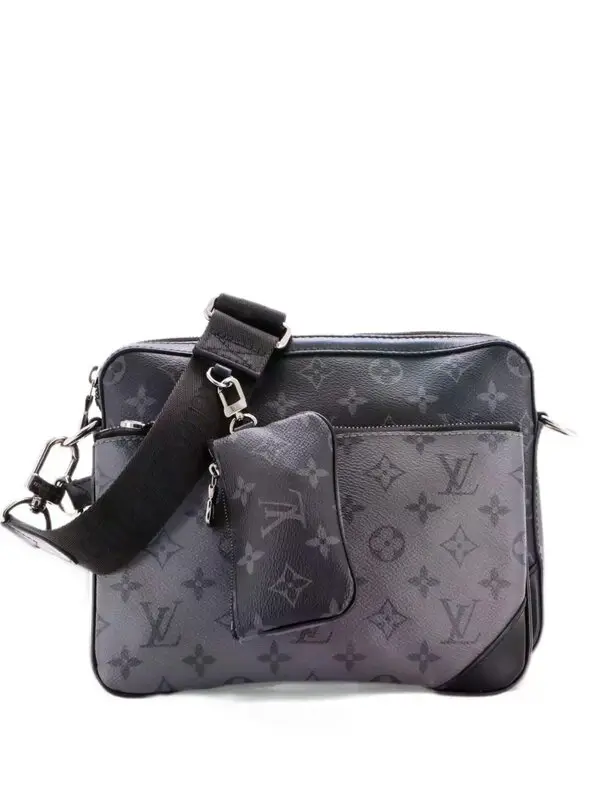LOUIS VUITTON Trio Messenger Bag Reverse Monogram Eclipse Canvas Crossbody Bag - Black