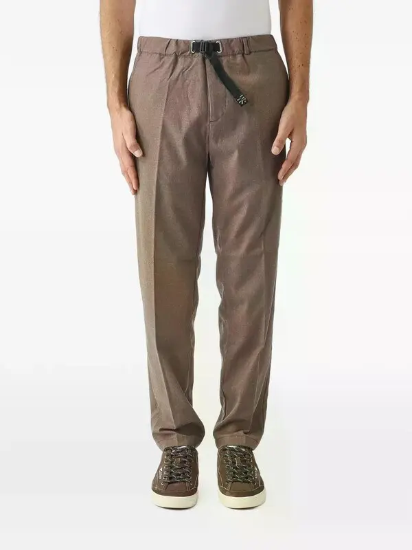 WHITE SAND Greg Buckle-fastening Tapered Trousers