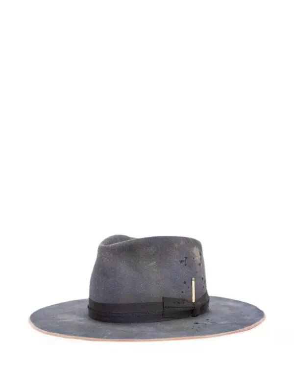 Nick Fouquet Distressed-effect Grosgrain-trim Hat
