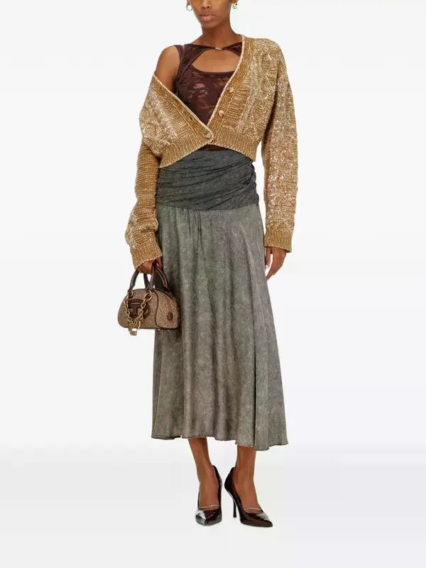 DIESEL® Midi Skirt With Twisted Waist Section