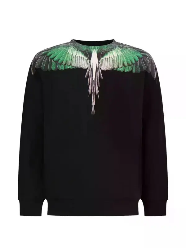 COUNTY OF MILAN Wings-print Sweater - Black