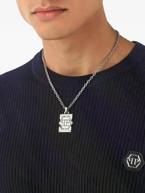 Philipp Plein Hexagon Tactical Buckle Necklace - Silver