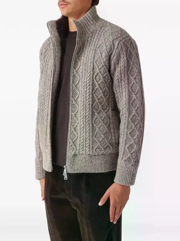 THE JACK LEATHERS Magnus Cable-knit Zip-up Jacket