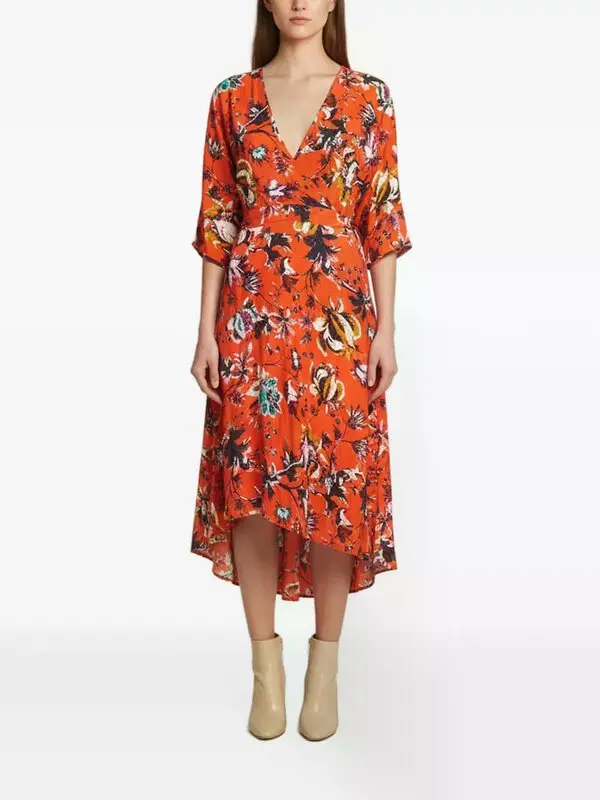 Diane Von Furstenberg Floral-print Wrap Midi Dress