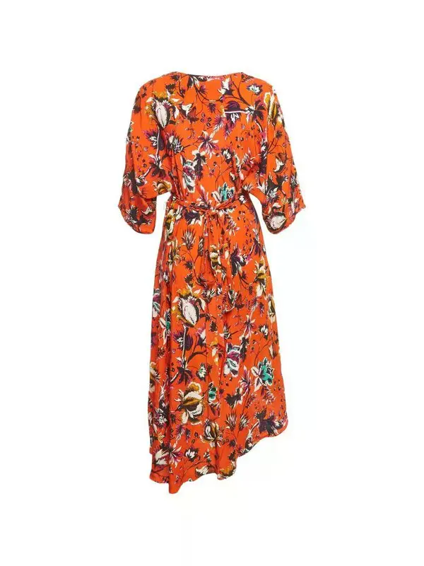 Diane Von Furstenberg Floral-print Wrap Midi Dress - Orange