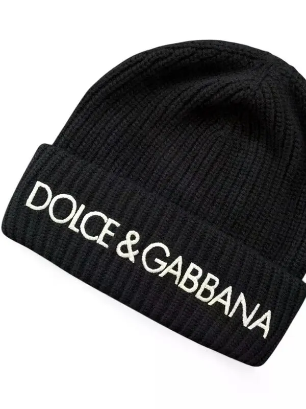 Dolce & Gabbana Logo-embroidered Ribbed Beanie Hat