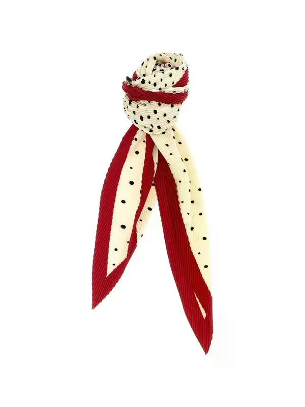Valentino Garavani Polka-dot Plissé Scarf - Neutrals
