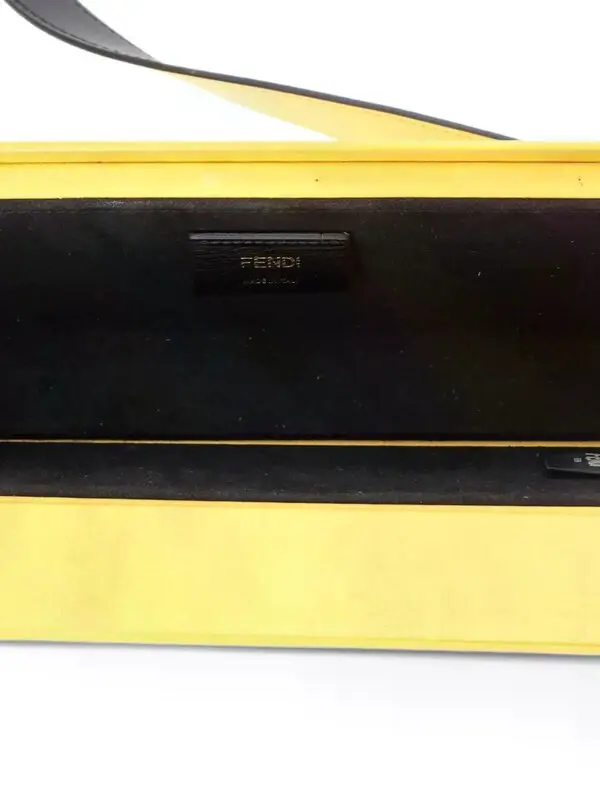 Fendi Logo Horizontal Box Crossbody Bag Leather Clutch Bag