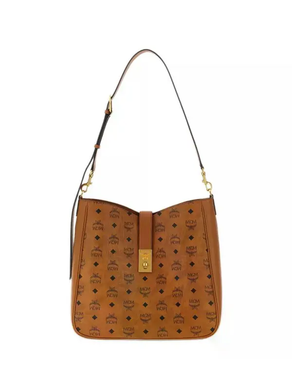 Mcm Tracy Monogram-print Logo-plaque Shoulder Bag