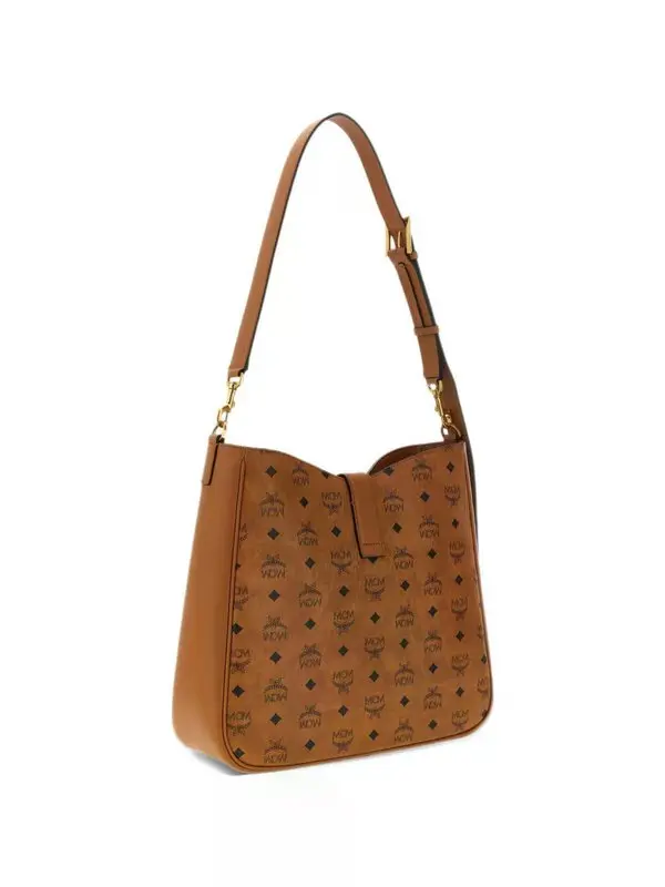 Mcm Tracy Monogram-print Logo-plaque Shoulder Bag