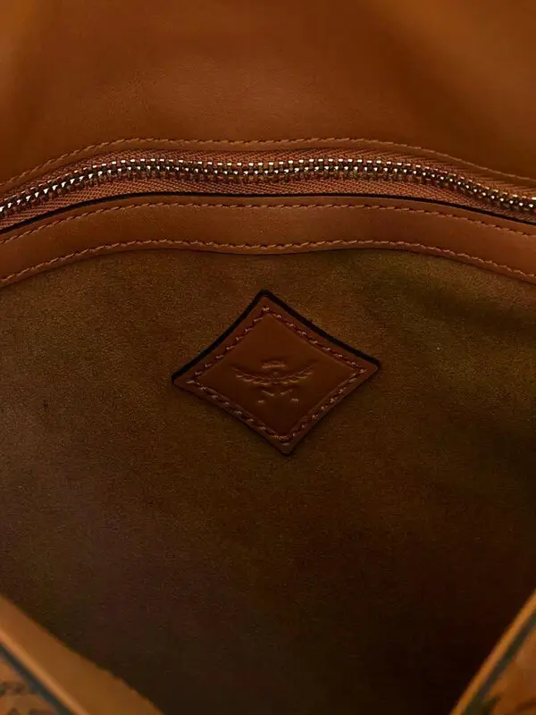 Mcm Tracy Monogram-print Logo-plaque Shoulder Bag